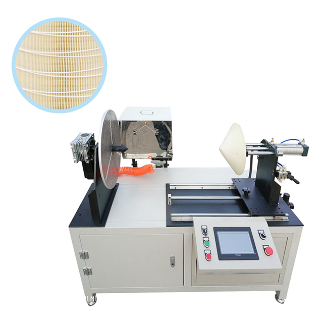 Hot-Melt Gluing & Thread Winding Machine for Paper Pleat Gap Setting ...